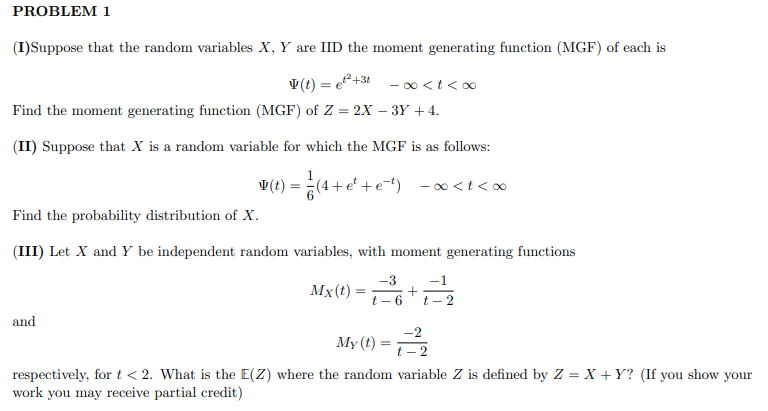 Solved I Suppose That The Random Variables X Y Are Iid The