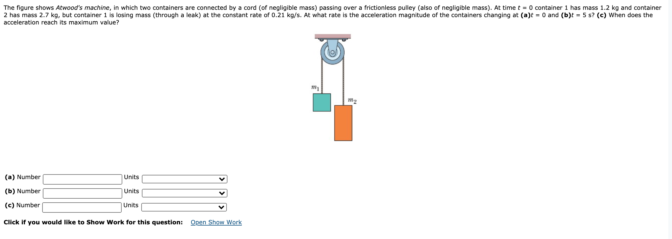 Solved The figure shows Atwood's machine, in which two | Chegg.com Solved The figure shows Atwood's machine, in which two | Chegg.com