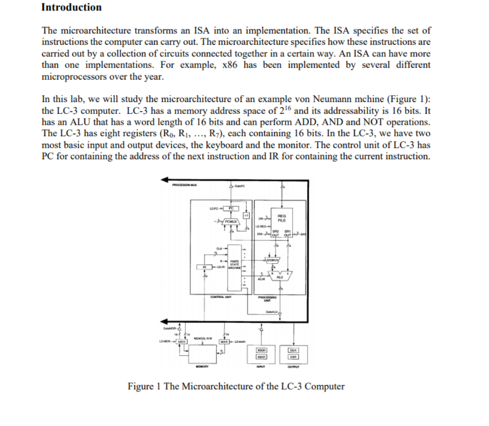 Introduction The microarchitecture transforms an ISA | Chegg.com