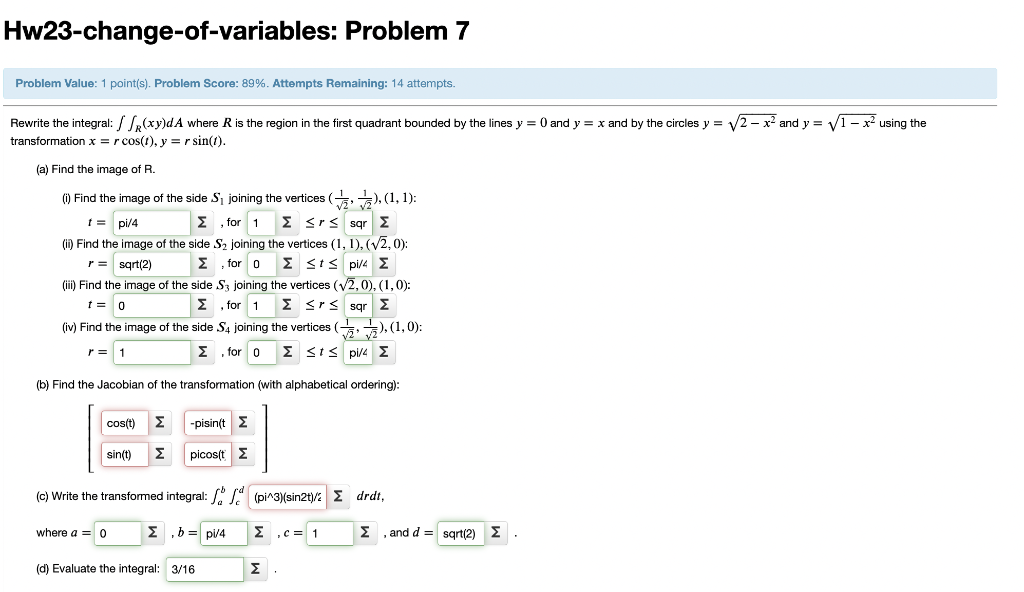 Solved Hw23-change-of-variables: Problem 7 Problem Value: 1 | Chegg.com