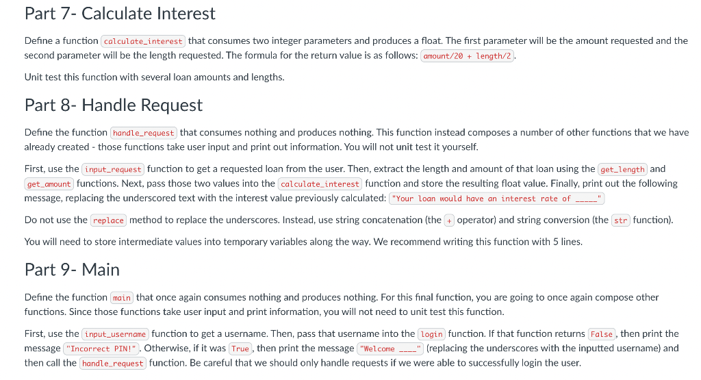 Solved ** You do not actually need to unit test the | Chegg.com