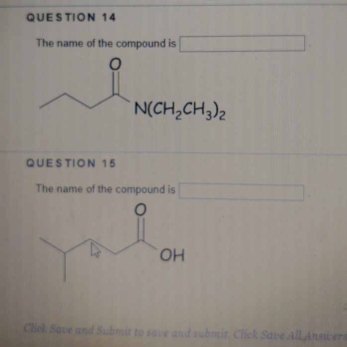 Solved QUESTION 14 The name of the compound is N(CH2CH3)2 | Chegg.com