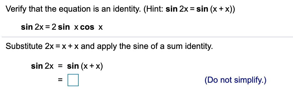 Solved Verify the identity. - cos (x - y) – cos x - y - = | Chegg.com