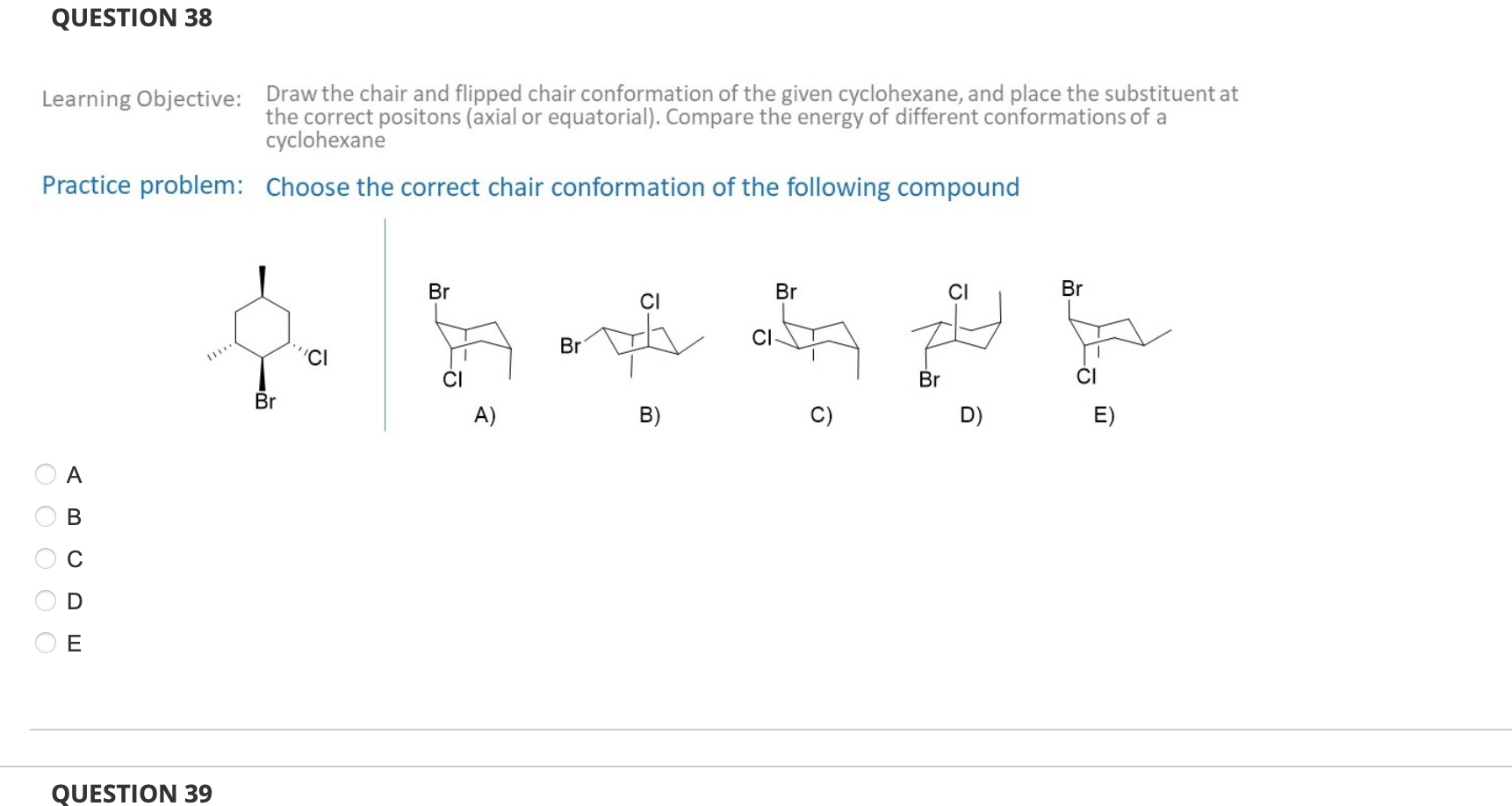 Solved jective: Draw the chair and flipped chair | Chegg.com
