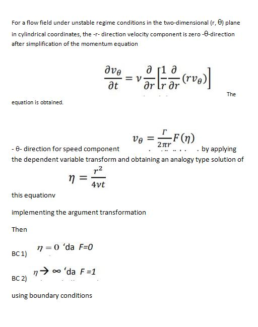 ar Ir ar For a flow field under unstable regime | Chegg.com