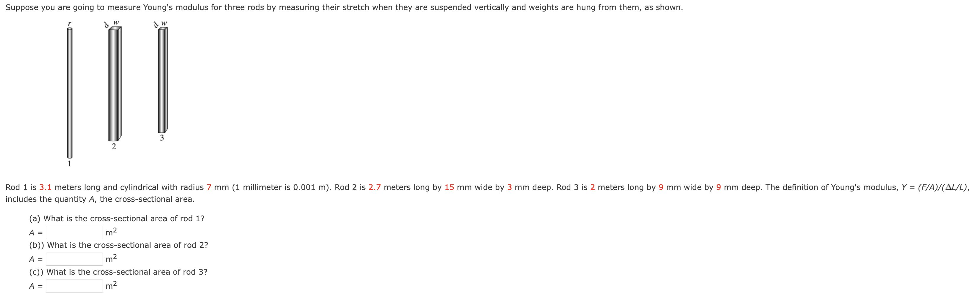 Solved includes the quantity A, the cross-sectional area. | Chegg.com