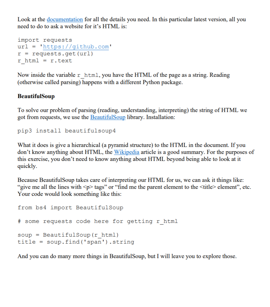 Question 5 Use the BeautifulSoup and requests Python | Chegg.com