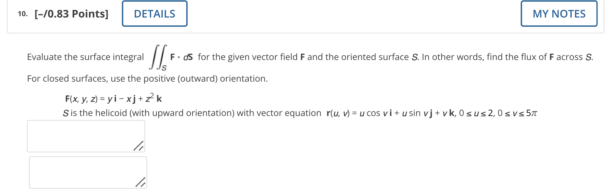 Evaluate the surface integral ∬SF⋅dS for the given | Chegg.com