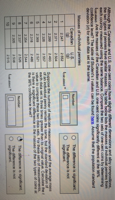 Solved Although the Canadian and U.S. one-cent coins have | Chegg.com