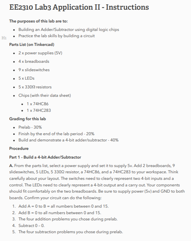 Solved EE2310 Lab3 Application II - Instructions The | Chegg.com