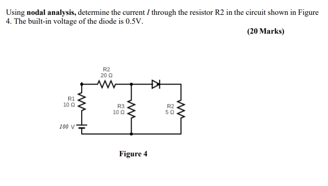 Solved Using nodal analysis, determine the current I through | Chegg.com