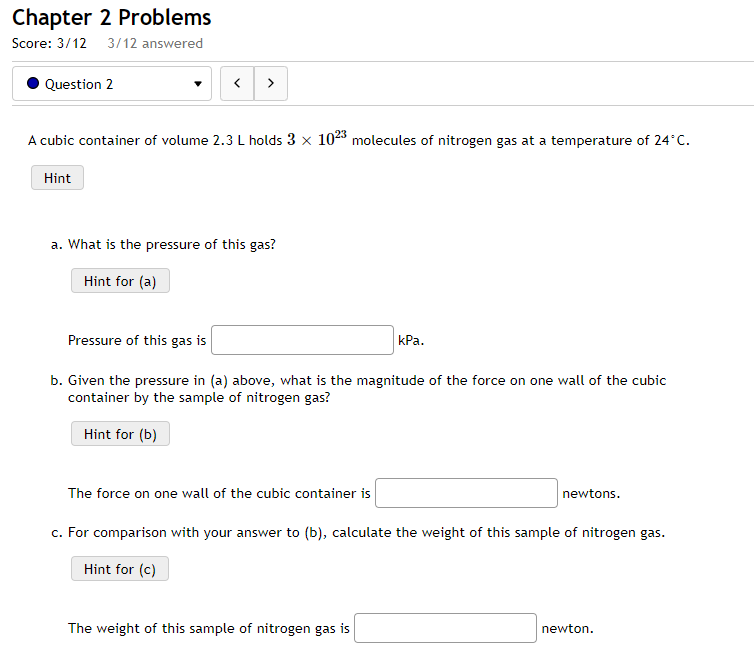 Solved Chapter 2 Problems Score: 3/12 3/12 answered Question | Chegg.com