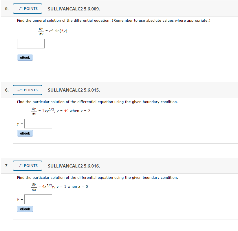 Solved -/1 POINTS SULLIVANCALC2 5.6.009. Find the general | Chegg.com