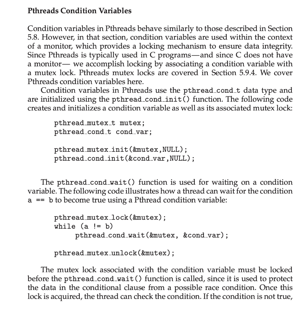 Solved Pthreads Condition Variables Condition variables in | Chegg.com