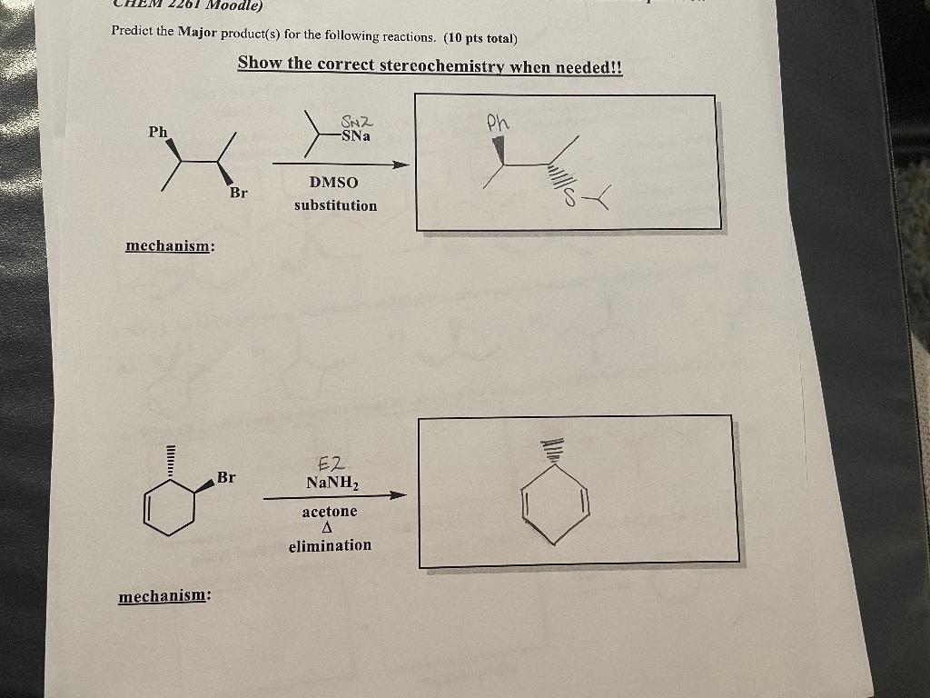 Solved please show me how to do the mechanisms. and correct | Chegg.com