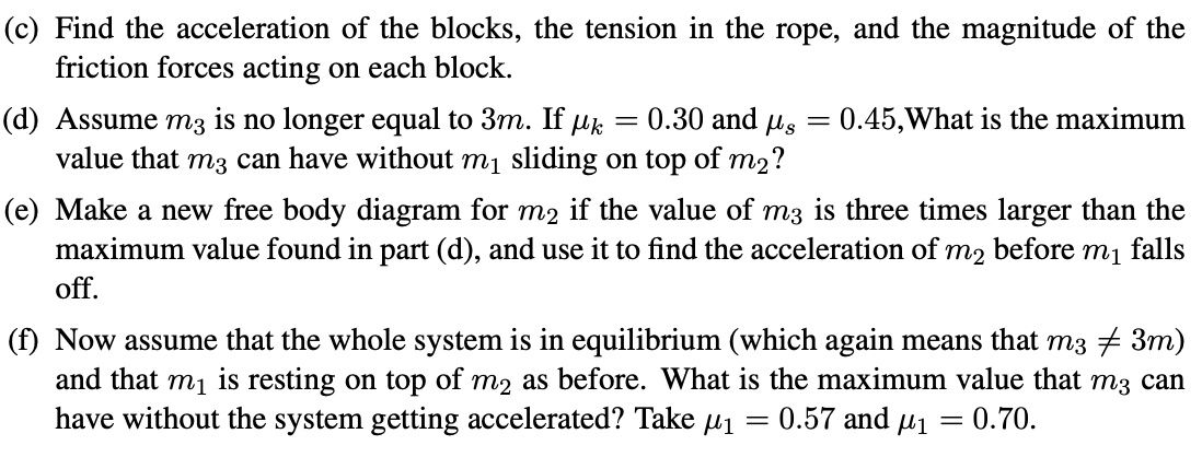 Solved (35pts.) A block of mass m1=m sits (without sliding) | Chegg.com