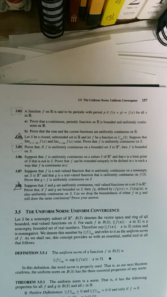 Solved C 3.5 The Uniform Norm: Uniform Convergence 157 3.83. | Chegg.com