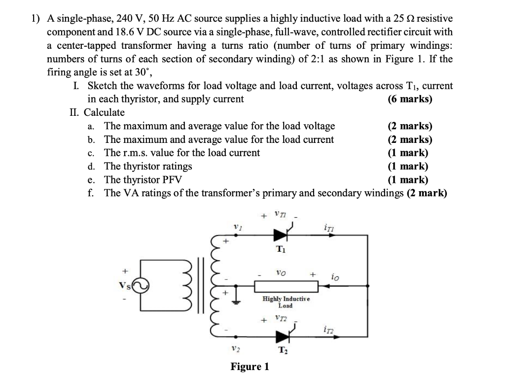 Solved A single-phase, 240 V, 50 Hz AC source supplies a | Chegg.com