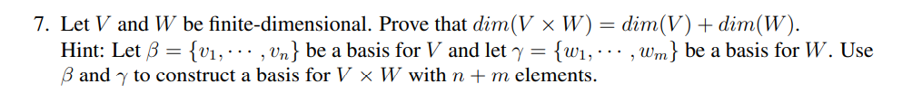 Solved Let V and W be finite-dimensional. Prove that | Chegg.com