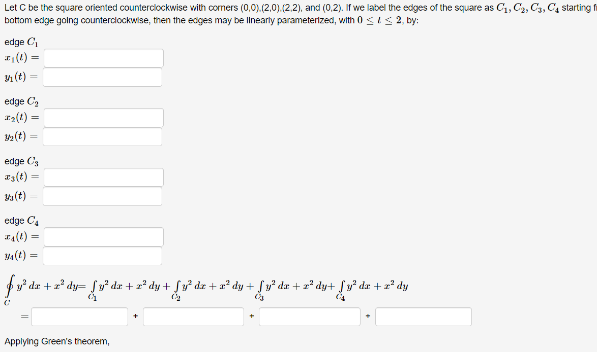 Solved Let C be the square oriented counterclockwise with | Chegg.com