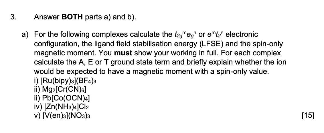 Solved 3. Answer BOTH parts a) and b). a) For the following | Chegg.com