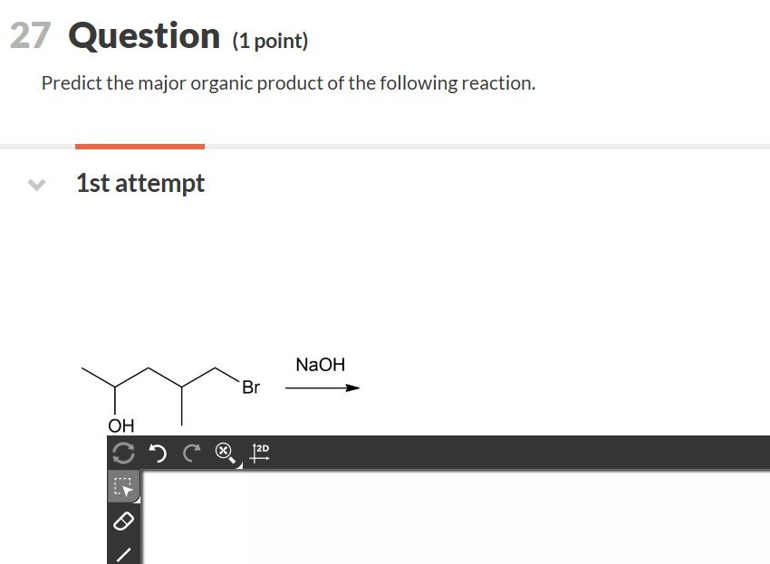 Solved 27 Question (1 point) Predict the major organic | Chegg.com