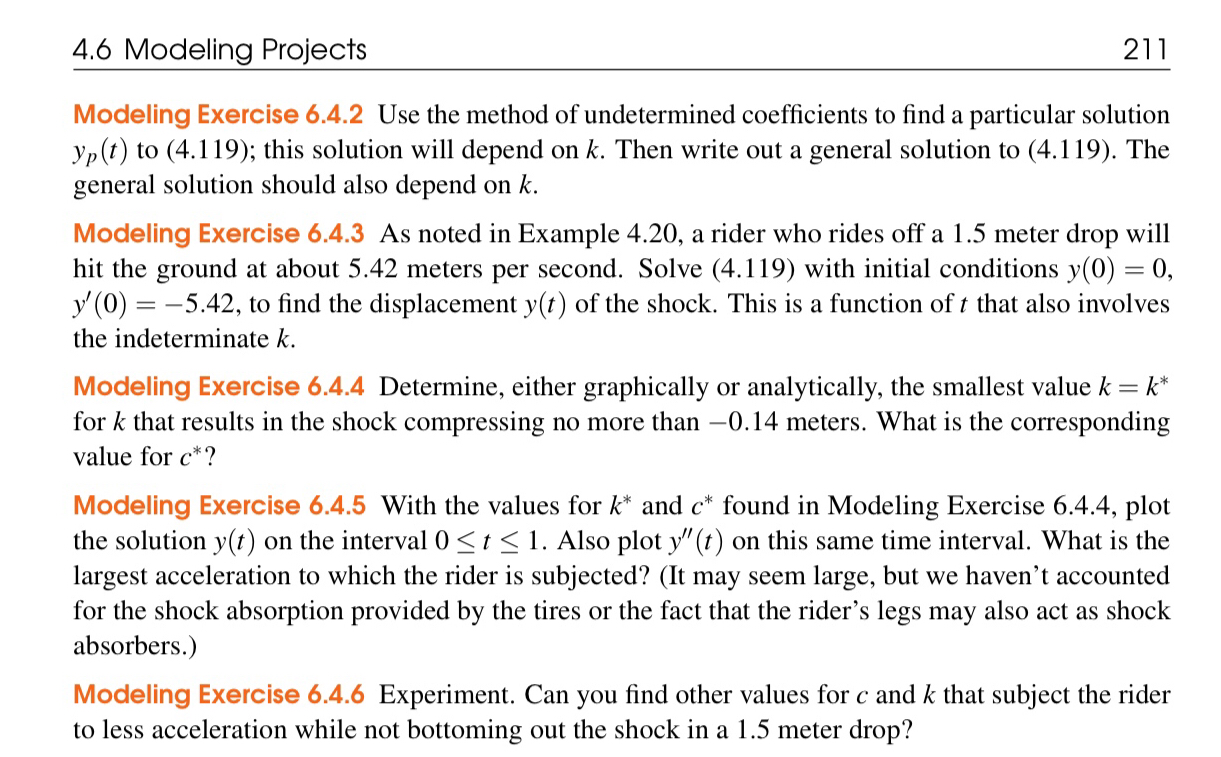 Solved Modeling Exercise 6.4.2 Use the method of | Chegg.com