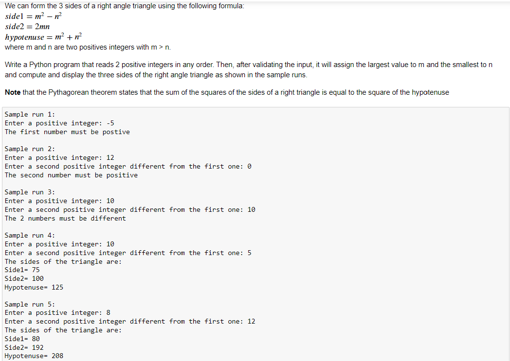 Solved We can form the 3 sides of a right angle triangle | Chegg.com