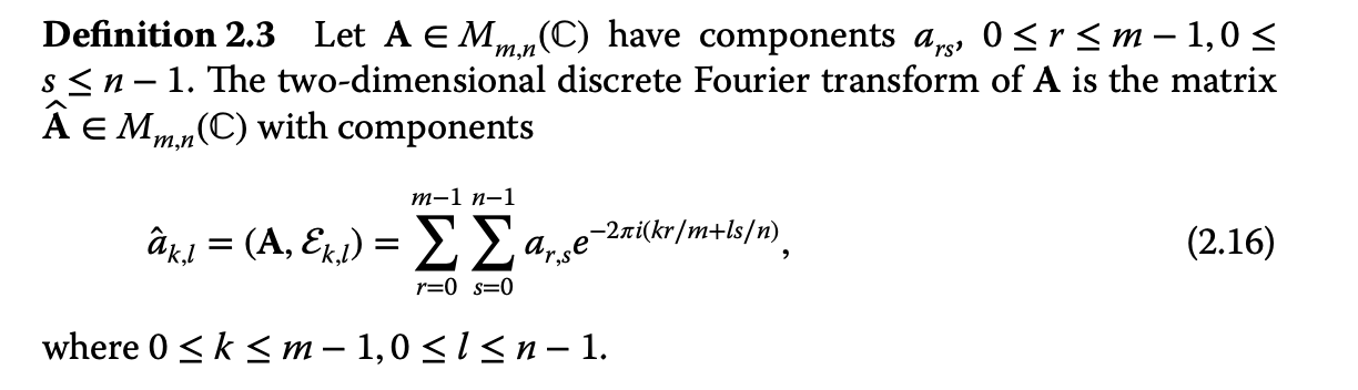 Solved Let A be an m×n matrix with two-dimensional DFT Â. | Chegg.com