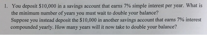 Solved You deposit $10,000 in a savings account that earns | Chegg.com