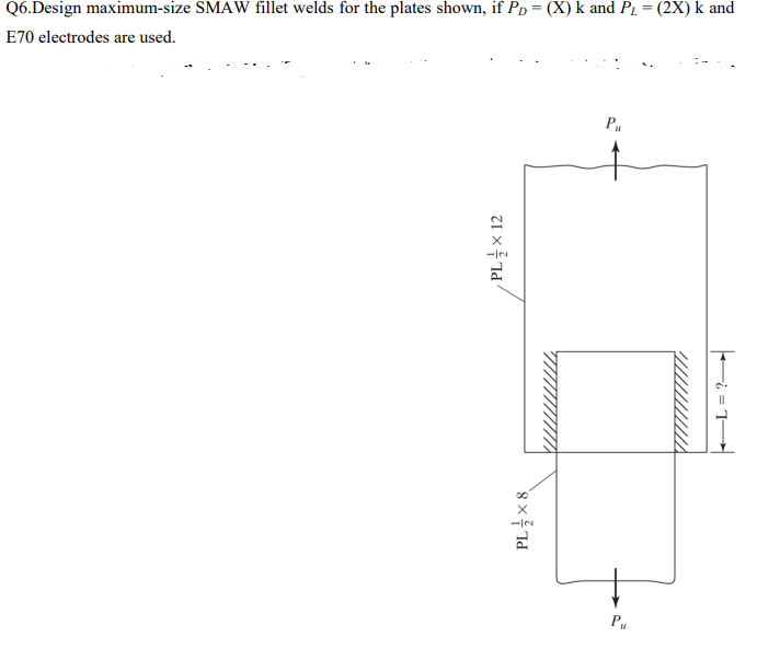 Solved Q6.Design maximum-size SMAW fillet welds for the | Chegg.com