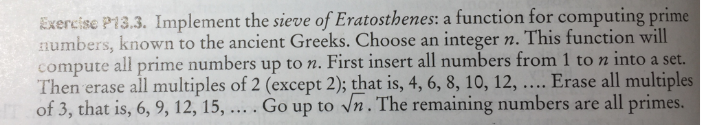 Solved Exercise P133 Implement The Sieve Of Eratosthenes