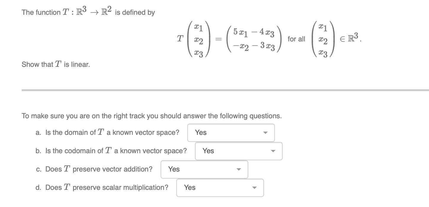 Solved The function T:R3→R2 is defined | Chegg.com