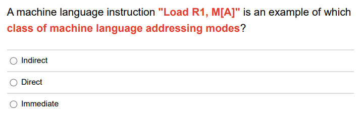 Solved A machine language instruction "Load R1,M[A] " is an | Chegg.com