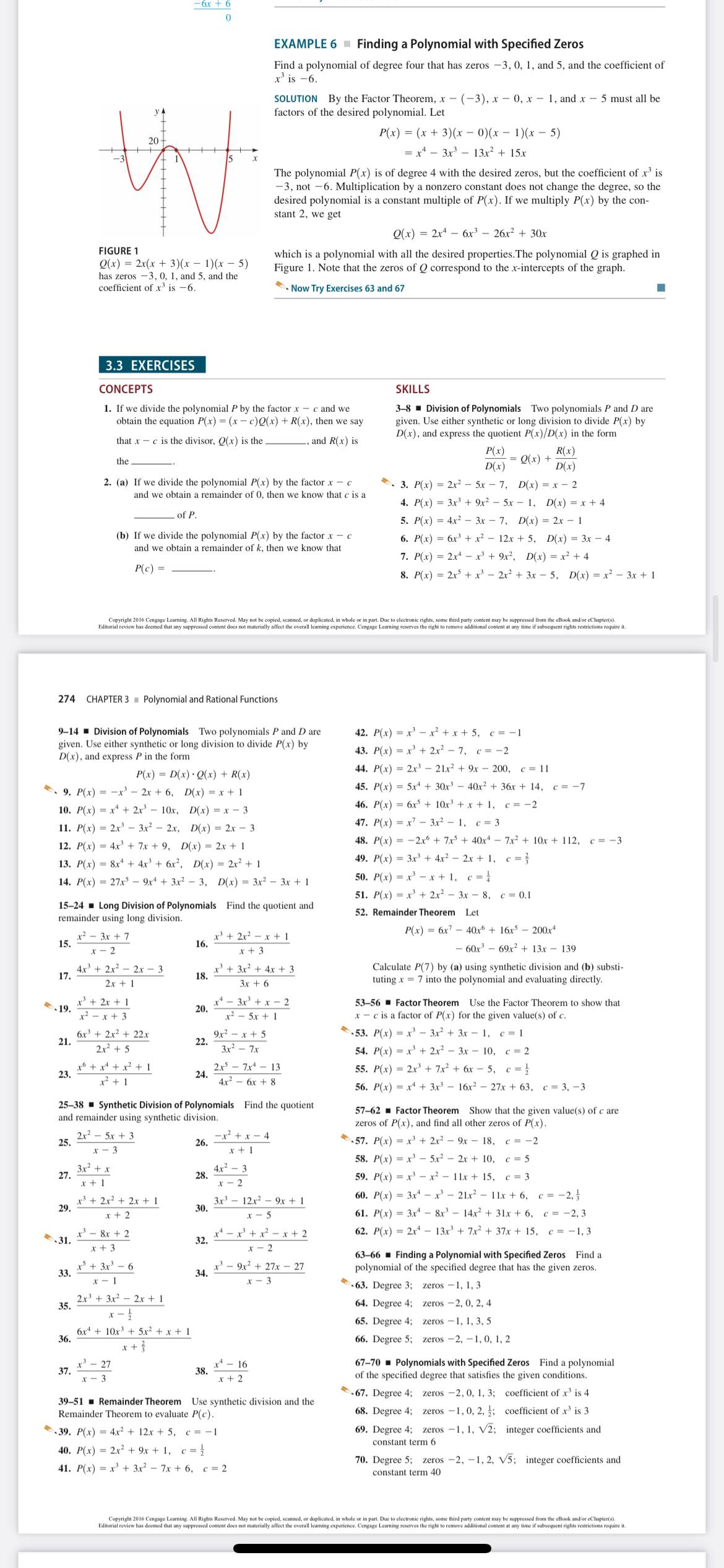 Solved EXAMPLE 6 - Finding a Polynomial with Specified Zeros | Chegg.com