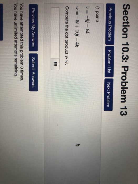 Solved Section 10.3: Problem 13 Previous Problem Problem | Chegg.com