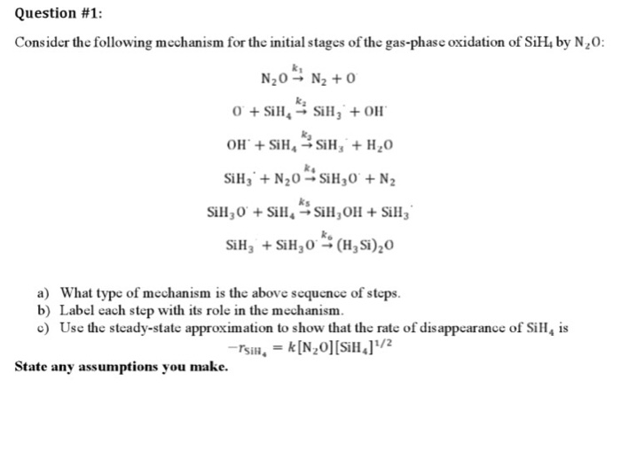 Solved Question #1: Consider the following mechanism for the | Chegg.com