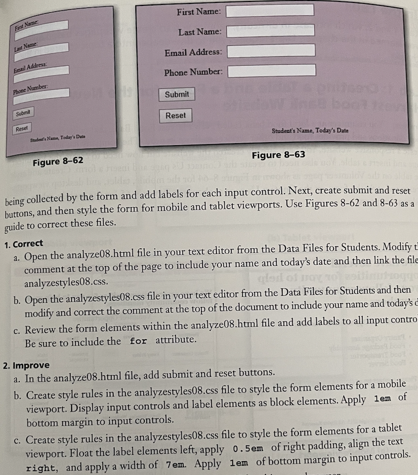 Solved Improving an HTML Form Instructions: Work with the | Chegg.com