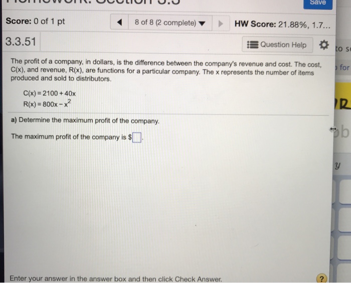 Solved Save Score 0 Of 1 Pt 8 Of 8 2 Complete Hw