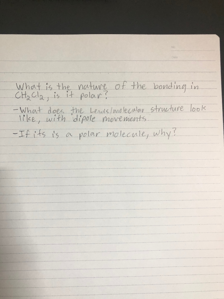 Solved What is the nature of the bonding in CH₂ Cla, is it | Chegg.com