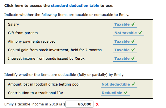 Determine the amount of the 2019 standard deduction | Chegg.com