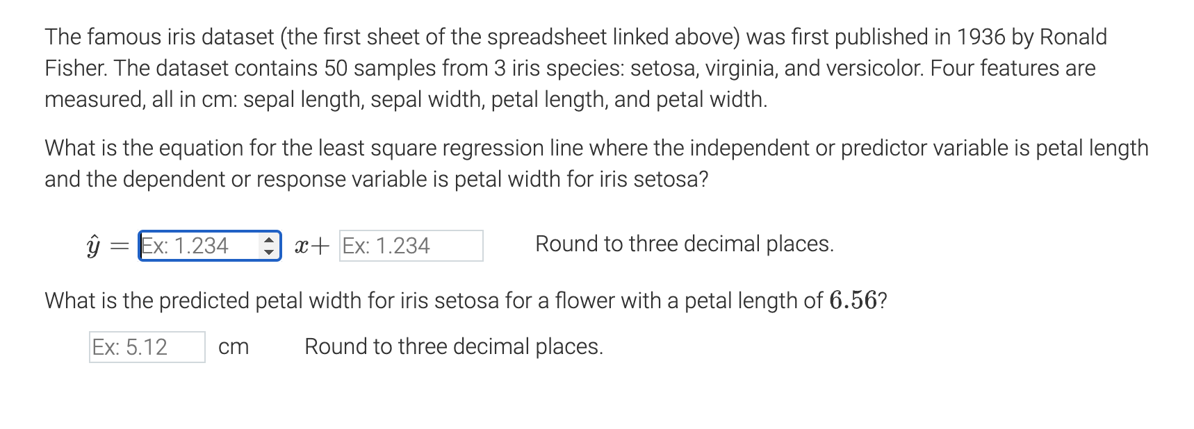 Solved The famous iris dataset (the first sheet of the | Chegg.com