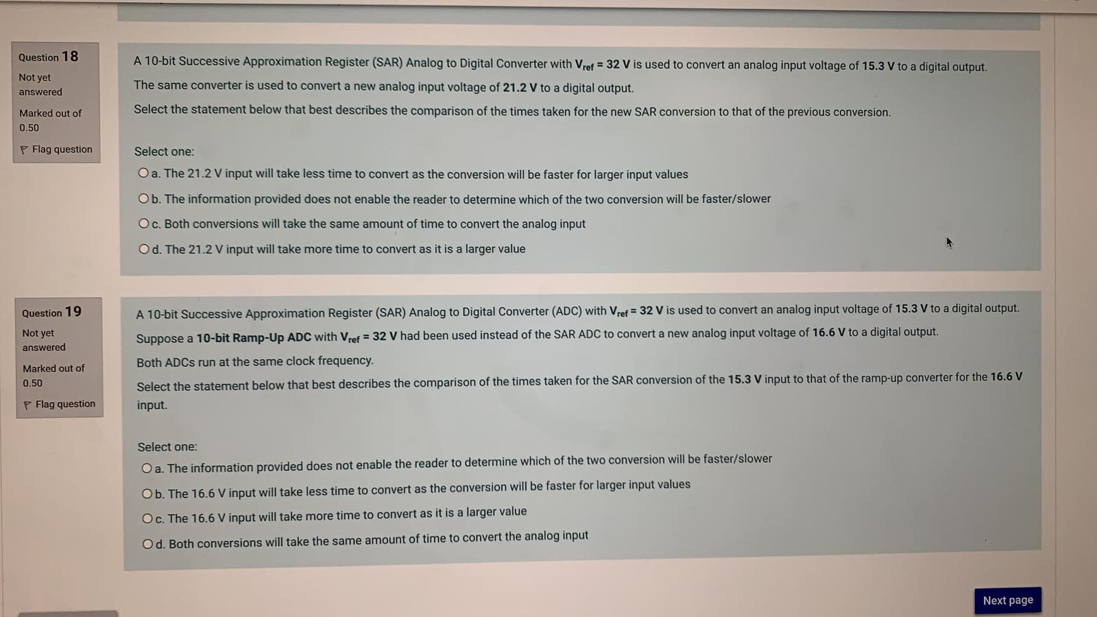 Solved Question 18 Not yet answered A 10-bit Successive | Chegg.com