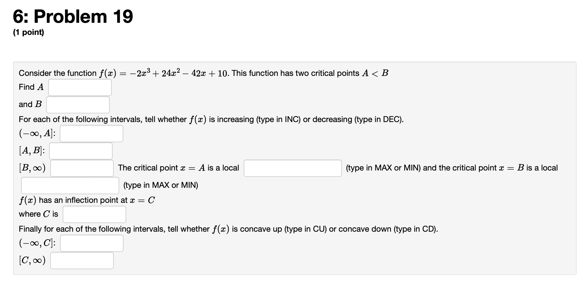 Solved 6: Problem 19(1 ﻿point)Consider the function | Chegg.com