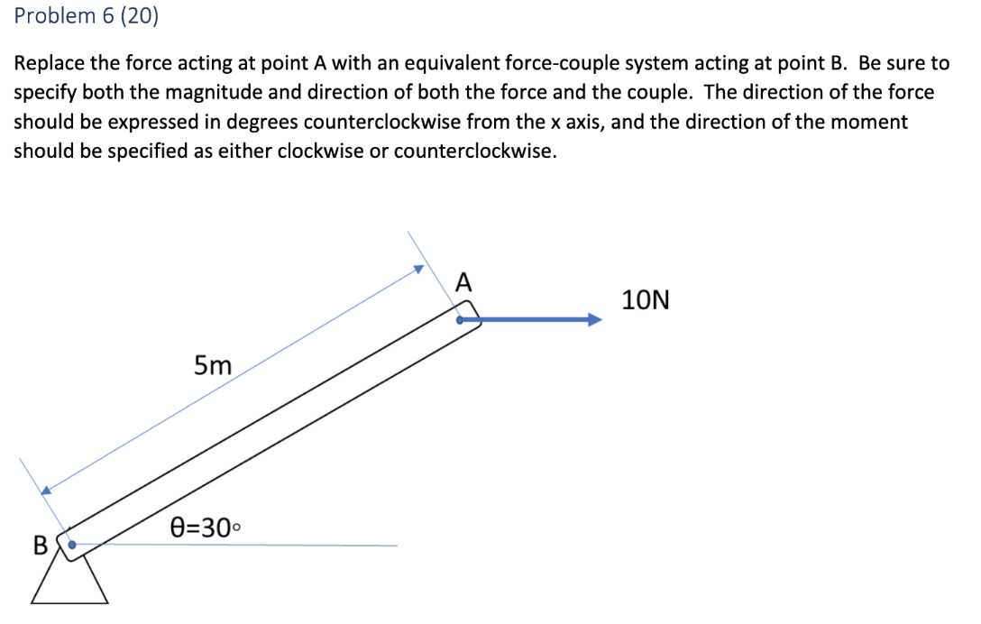 Solved Replace the force acting at point A with an | Chegg.com