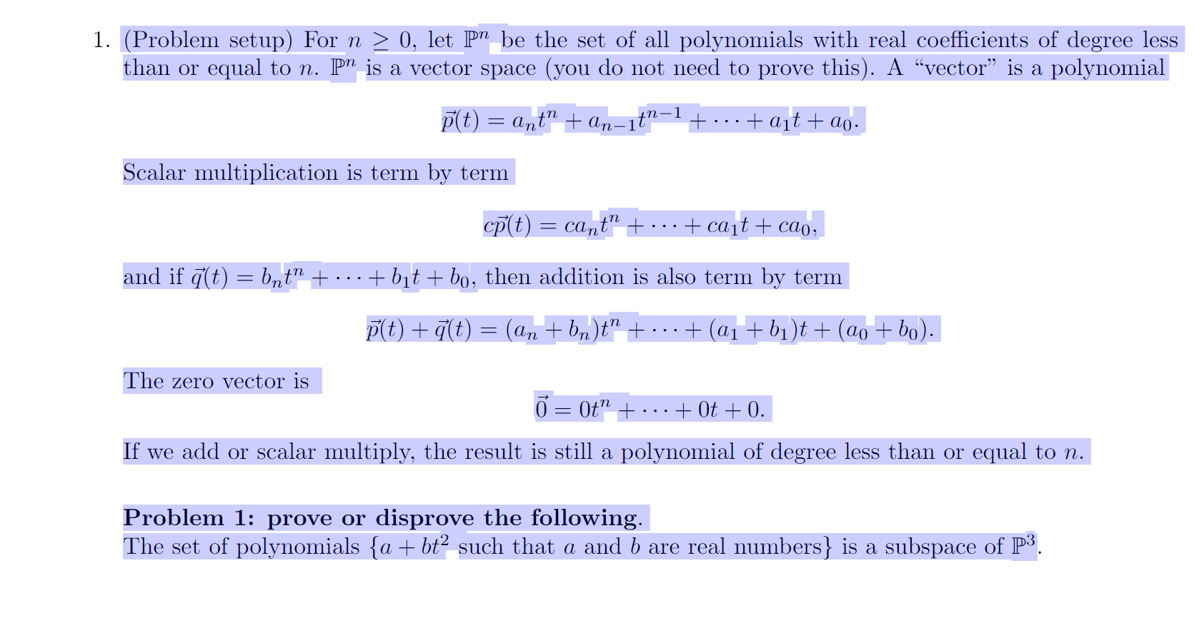 Solved (Problem setup) For n≥0, let Pn be the set of all | Chegg.com