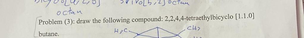 Solved octan Problem (3): draw the following compound: | Chegg.com