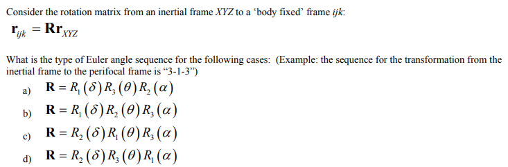 Consider the rotation matrix from an inertial frame | Chegg.com