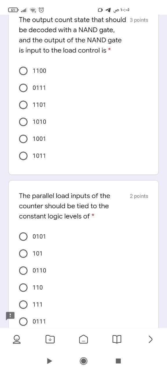 Solved ج 5 الى 61) ۱۰:۰۵ ص و C a The output count state that | Chegg.com