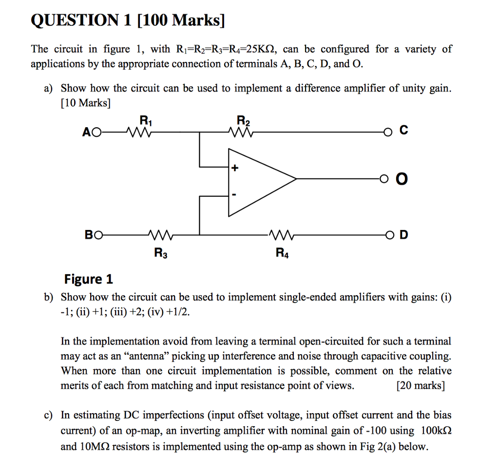 Solved QUESTION 1 [100 Marks] The circuit in figure 1, with | Chegg.com